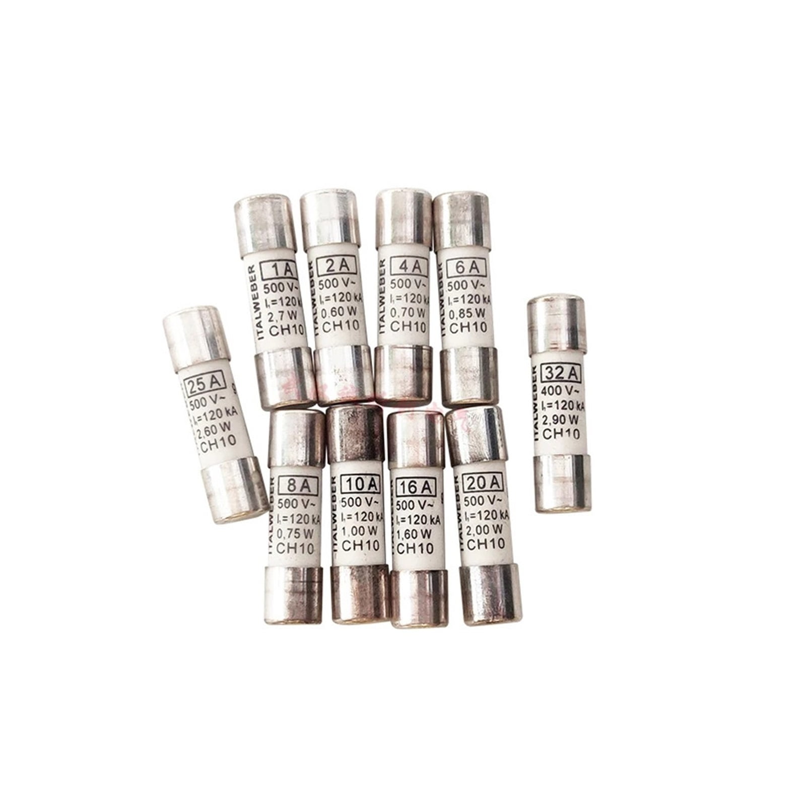 Fuse (5pieces) fuse CH10 1A 2A 4A 6A 10A 16A 20A 25A 32A 500V - Walmart.com