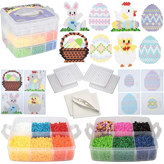 Fuse Bead Easter Bunny and Egg Designs Fuse Bead Kit (8000 Pieces ...