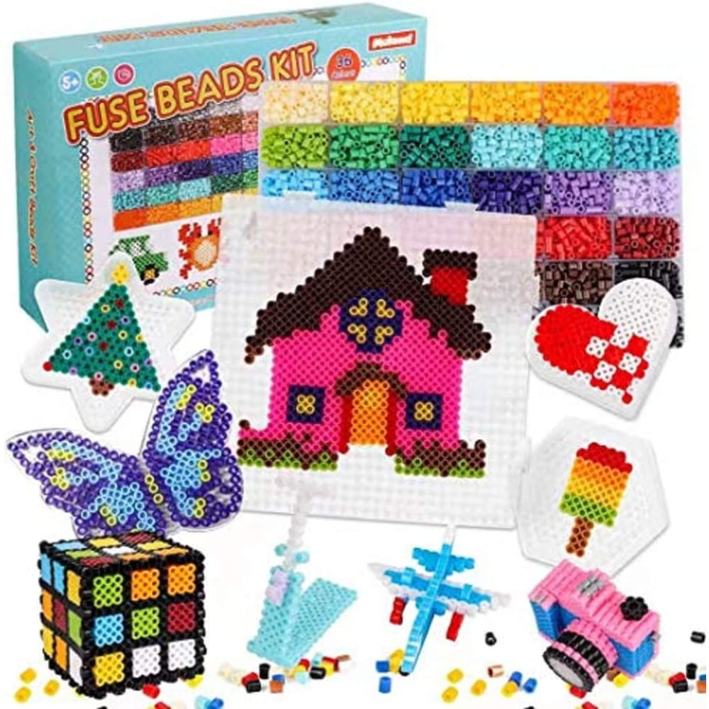 Fuse Beads Kit - 36 Colors 11,000 Melty Beads DIY Art Craft Set for ...