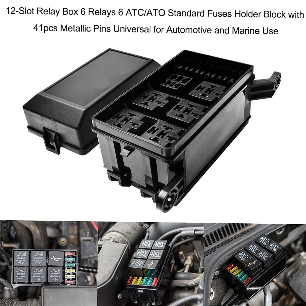 Fuse Box,41pcs Metallic Universal Box 6 6 With 41pcs Metallic Fuses ...