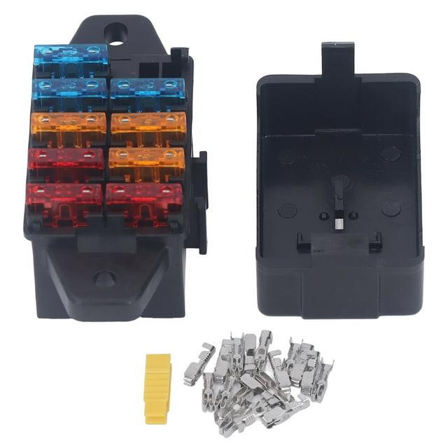 Fuse Box Block Kit 9 Way Blade Fuse Block Panel for Cars Buses Tankers ...