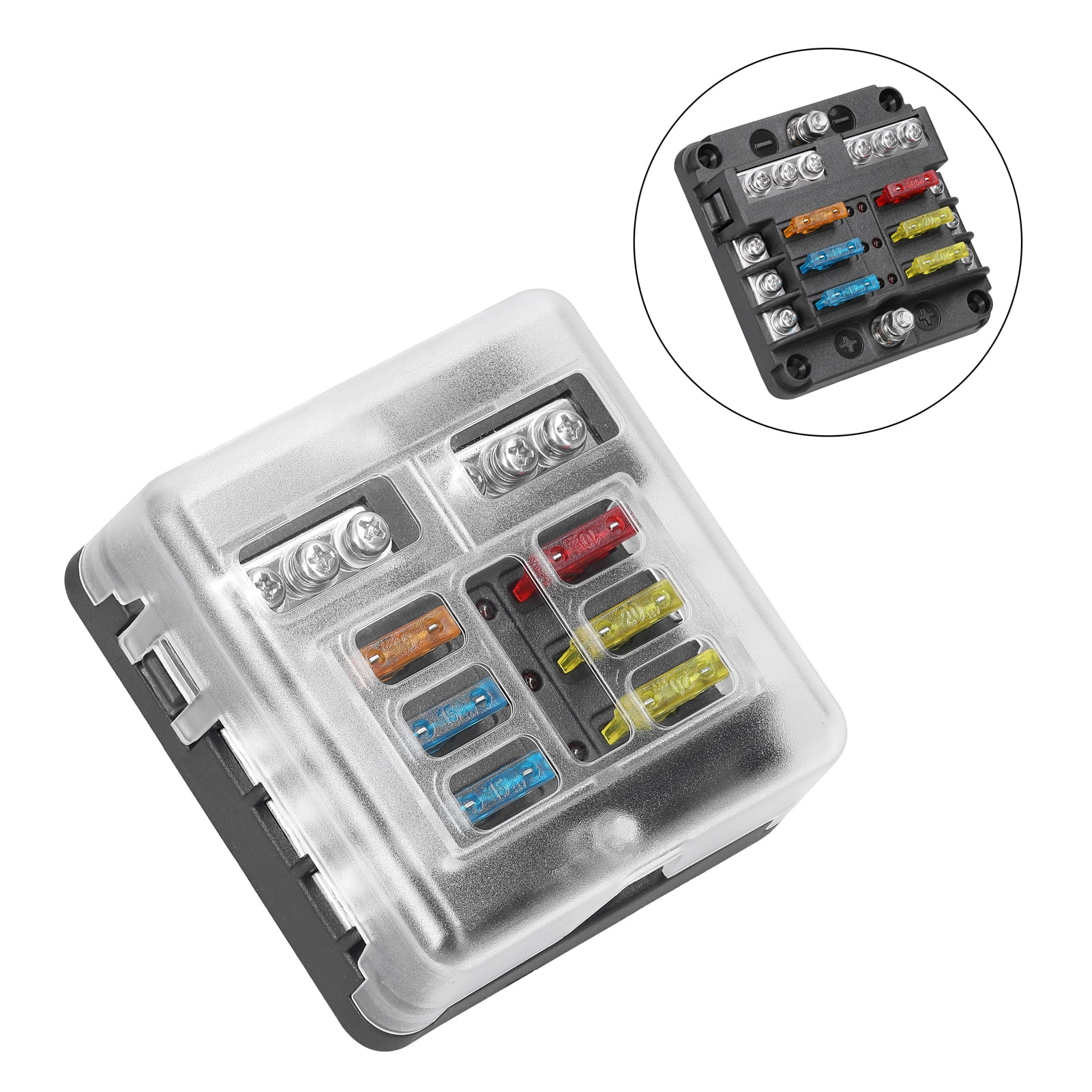 Fuse Box,Led Indicator Car Fuse Block Box Use 6-way 12-way Block Box ...