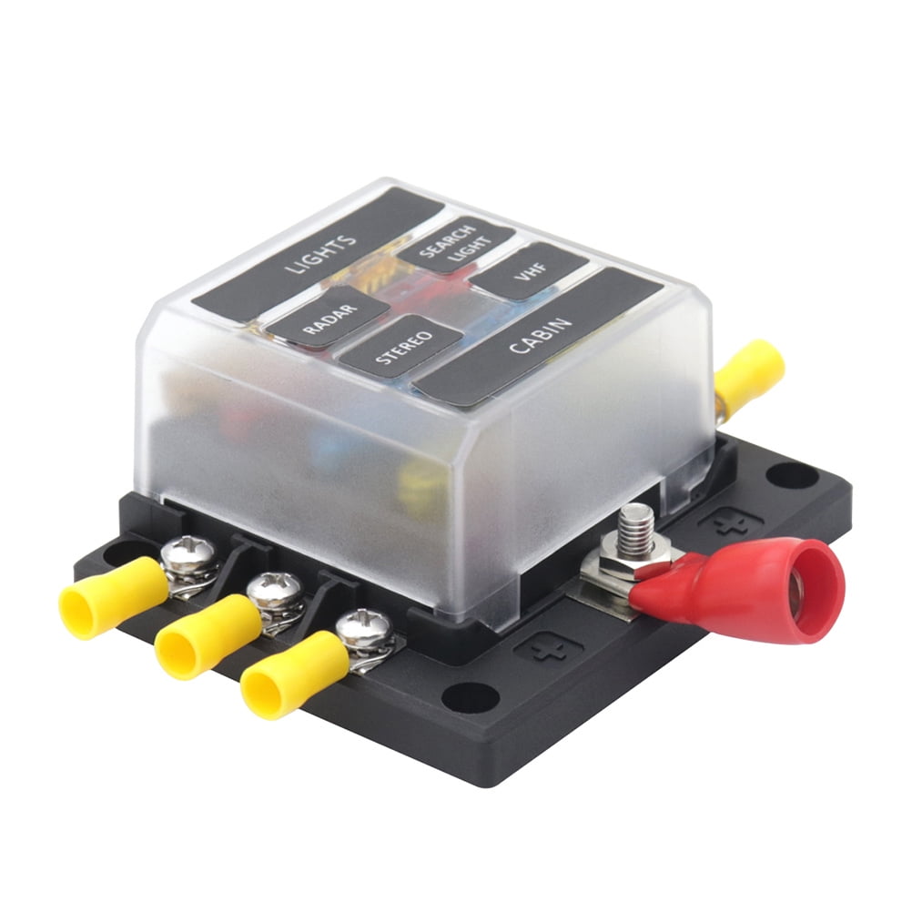 Multi Color Car Fuse Holder ABS Aluminum Alloy 6 Way Boat Fuse Block ...