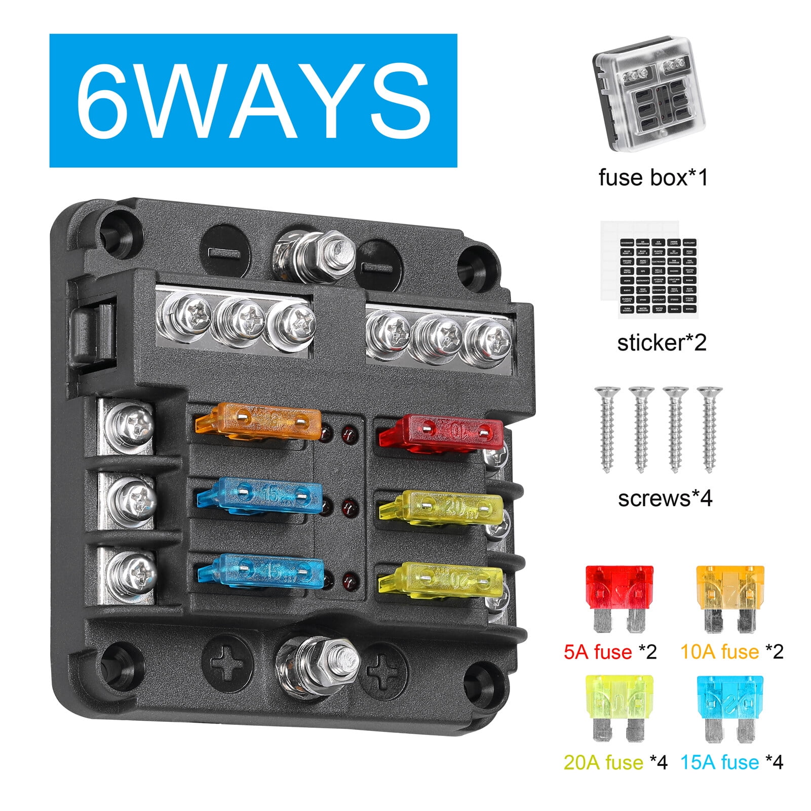 Fuse Box,With Led Indicator Fuse Box Positive Fuse Block Positive And ...