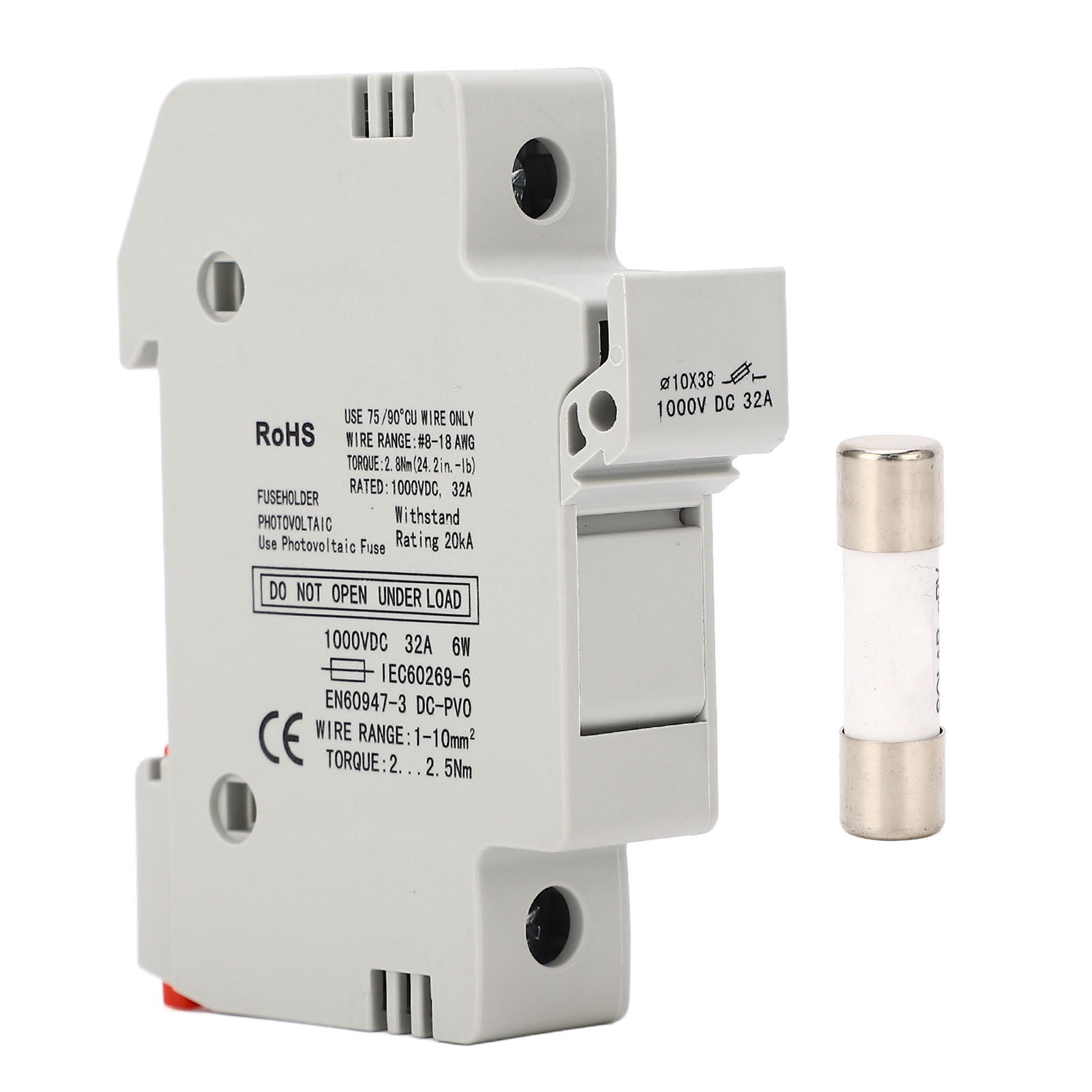 Fuse Circuit Breaker 1P 32A 1000V DC Switch with 10x38mm 15A PV Fuse ...