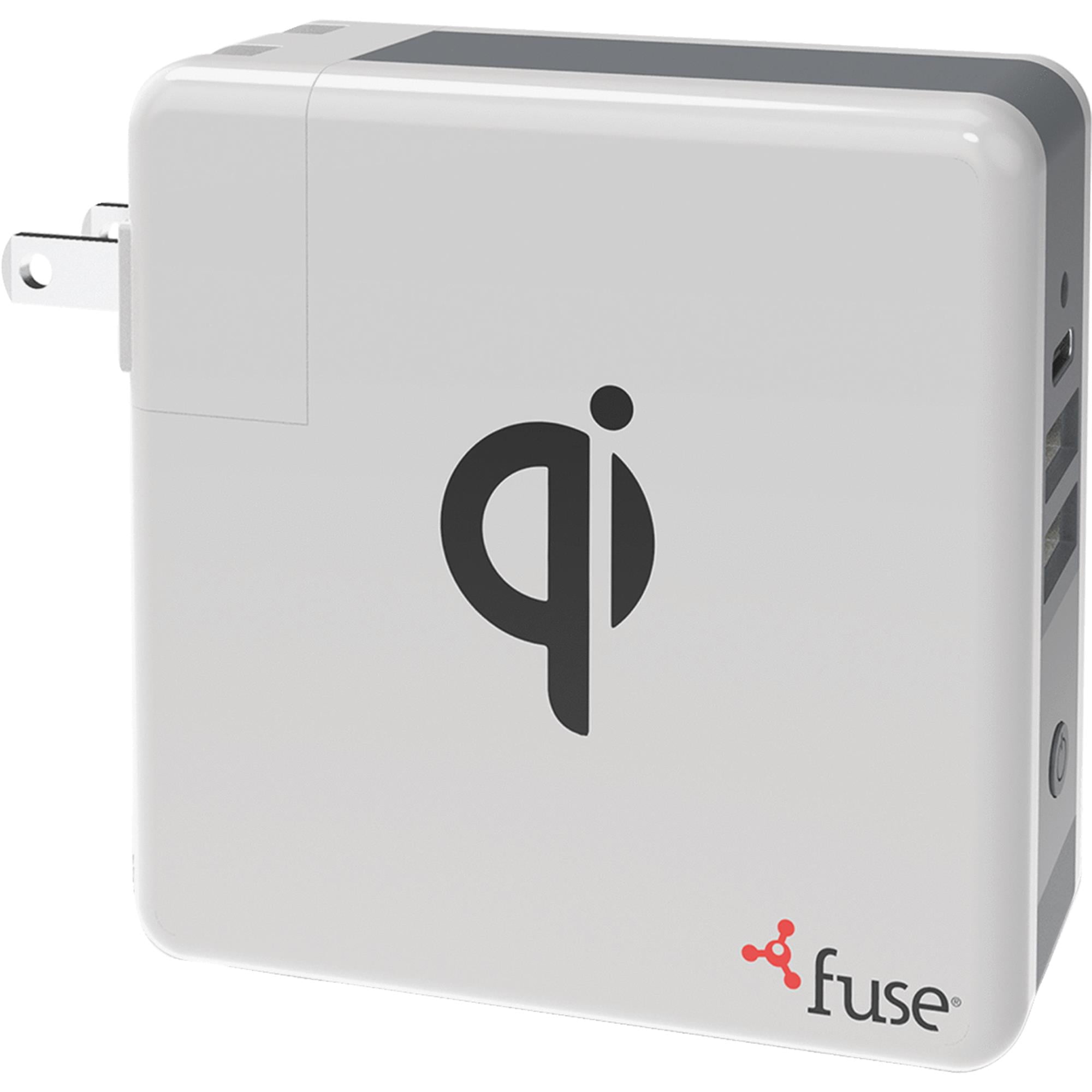 Fuse Dual USB & Micro USB White & Gray 3-In-1 Portable Qi Wireless ...