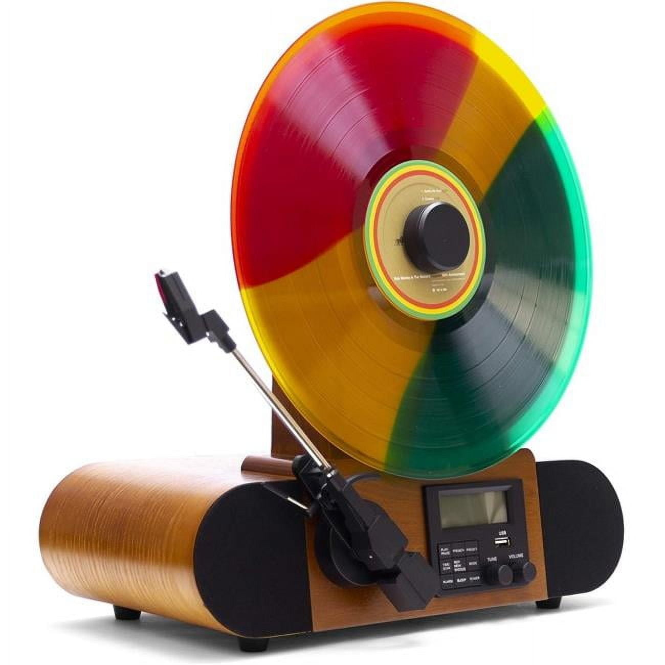 Fuse Vert Vertical Vinyl Record Player | Bluetooth, FM, Alarm | Vintage ...