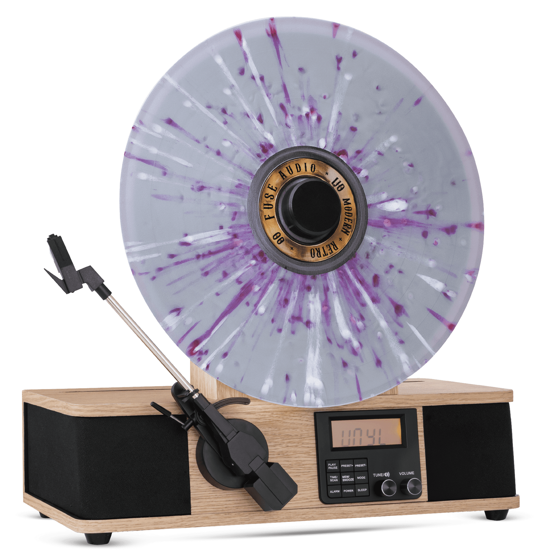 Fuse Wrap Vertical Vinyl Record Player with Bluetooth, FM Radio, AUX ...