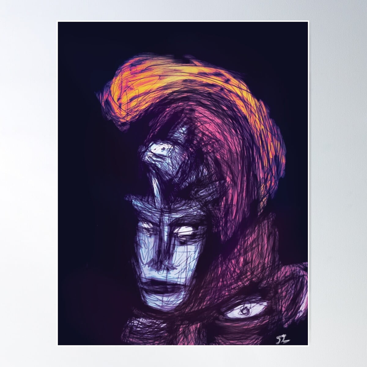 Fused Science Fiction Creatures Poster Wall Art, Modern Wall Decor For ...