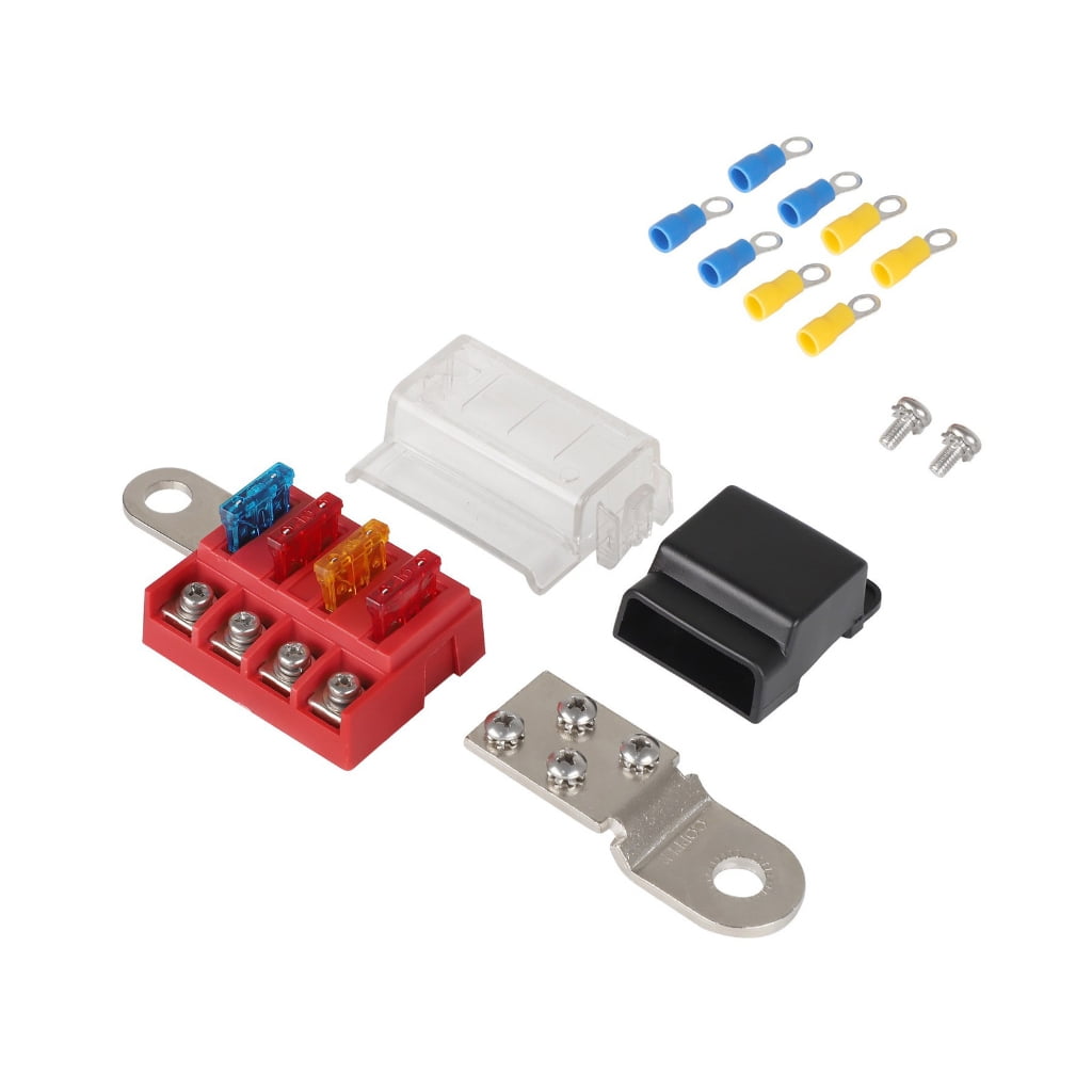 Fuses Block Mount Busbar Boating Equipment 4 Circuit Kit with Cover ...
