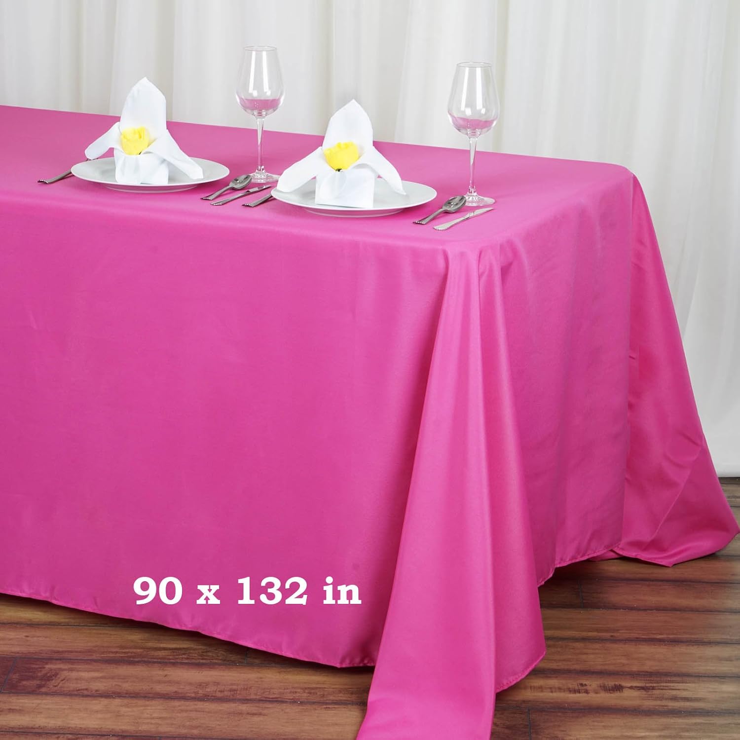 Fushia 90x132 Polyester Rectangle Tablecloths. - Walmart.com