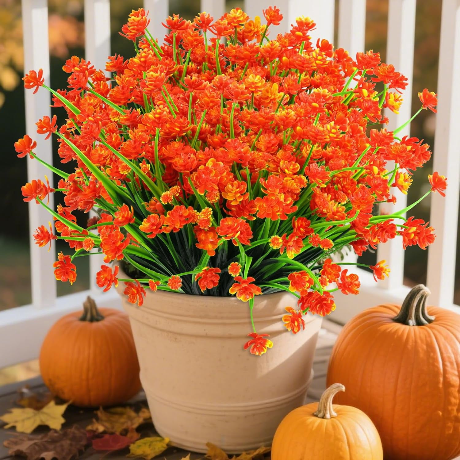 Fusion 24 Bundles Artificial Fall Flowers Outdoor Indoor Decoration ...