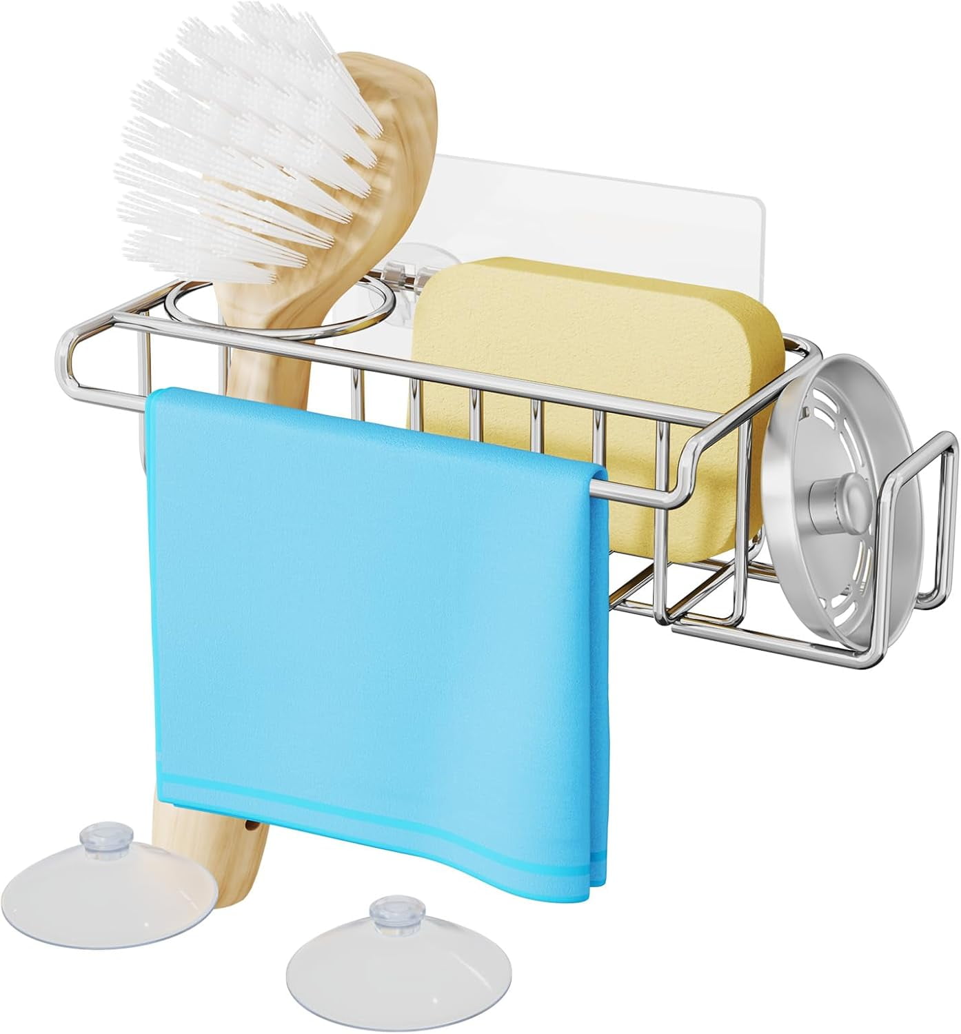 Fusion 4 in 1 Sink Caddy Sponge Holder, SUS304 Stainless Steel Kitchen ...