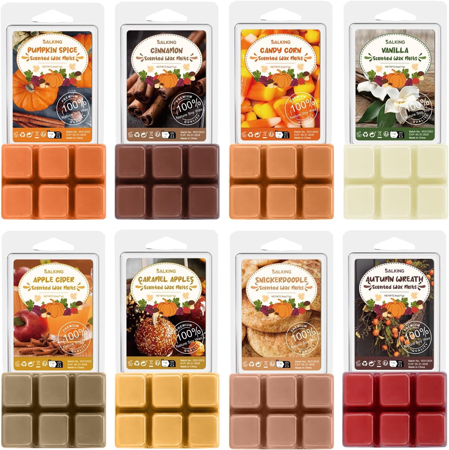 Fusion Autumn Scented Wax Melts, Fall Soy Wax Melts Gift Set, Wax Cubes ...
