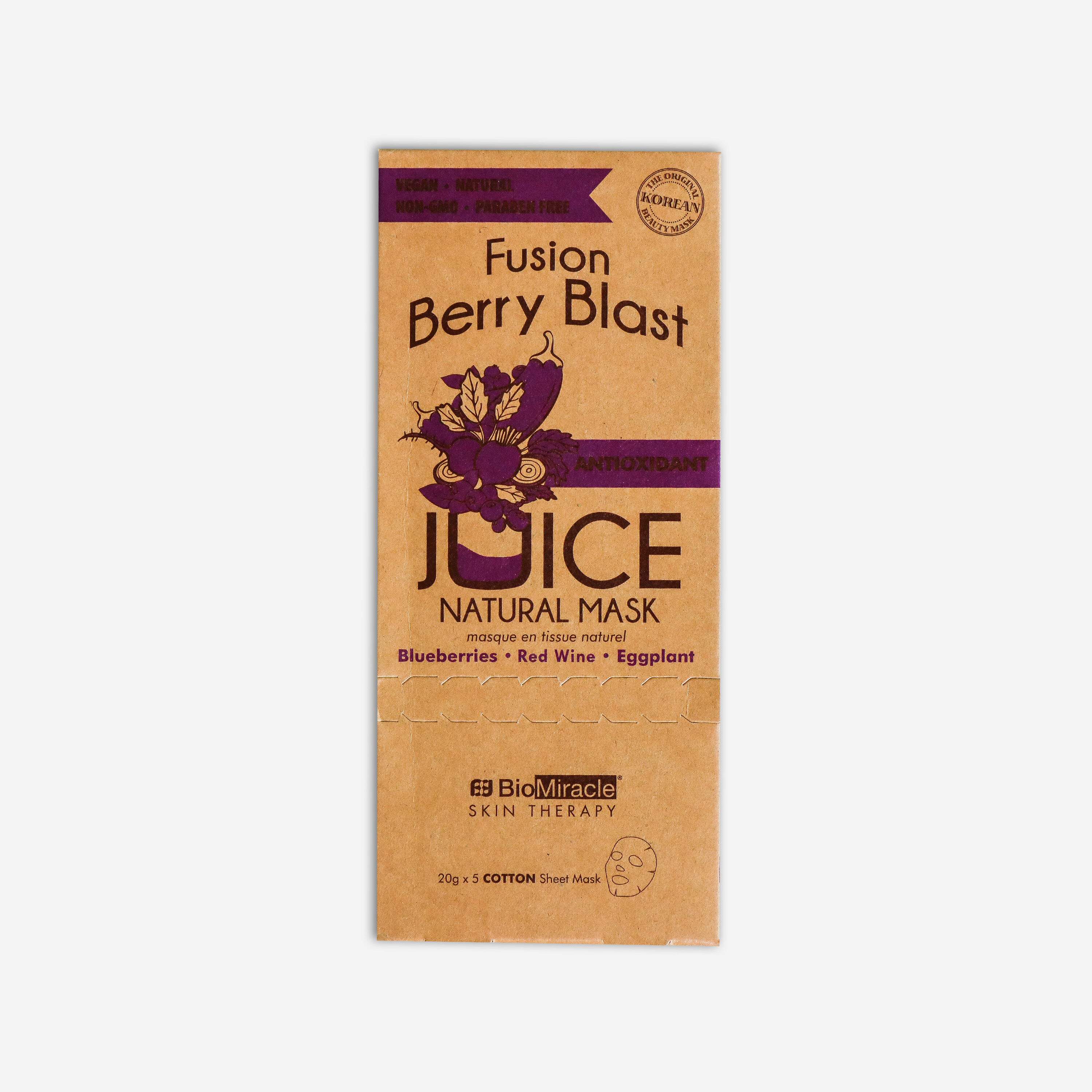 Fusion Berry Blast Antioxidant Juice Natural Mask 5 pack - Walmart.com