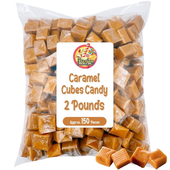 Fusion Sweets And Snacks, Caramel Cubes Candy, 150 Pieces, 2 Pounds ...