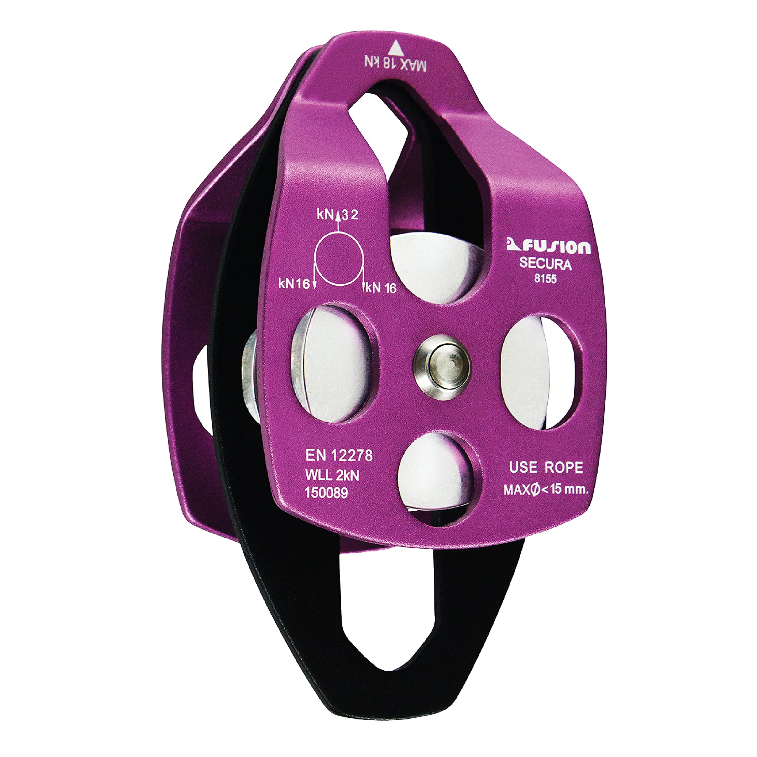Fusion Climb Secura Double Aluminum Side Swing Pulley Purple (Purple ...