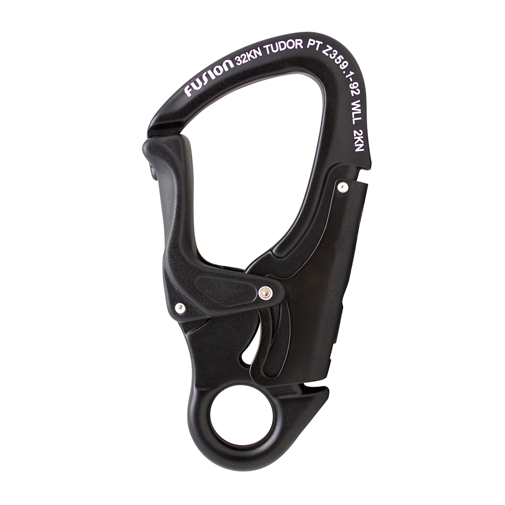 Fusion Climb Tudor Lightweight Aluminum Double Locking Snap Hook Black ...