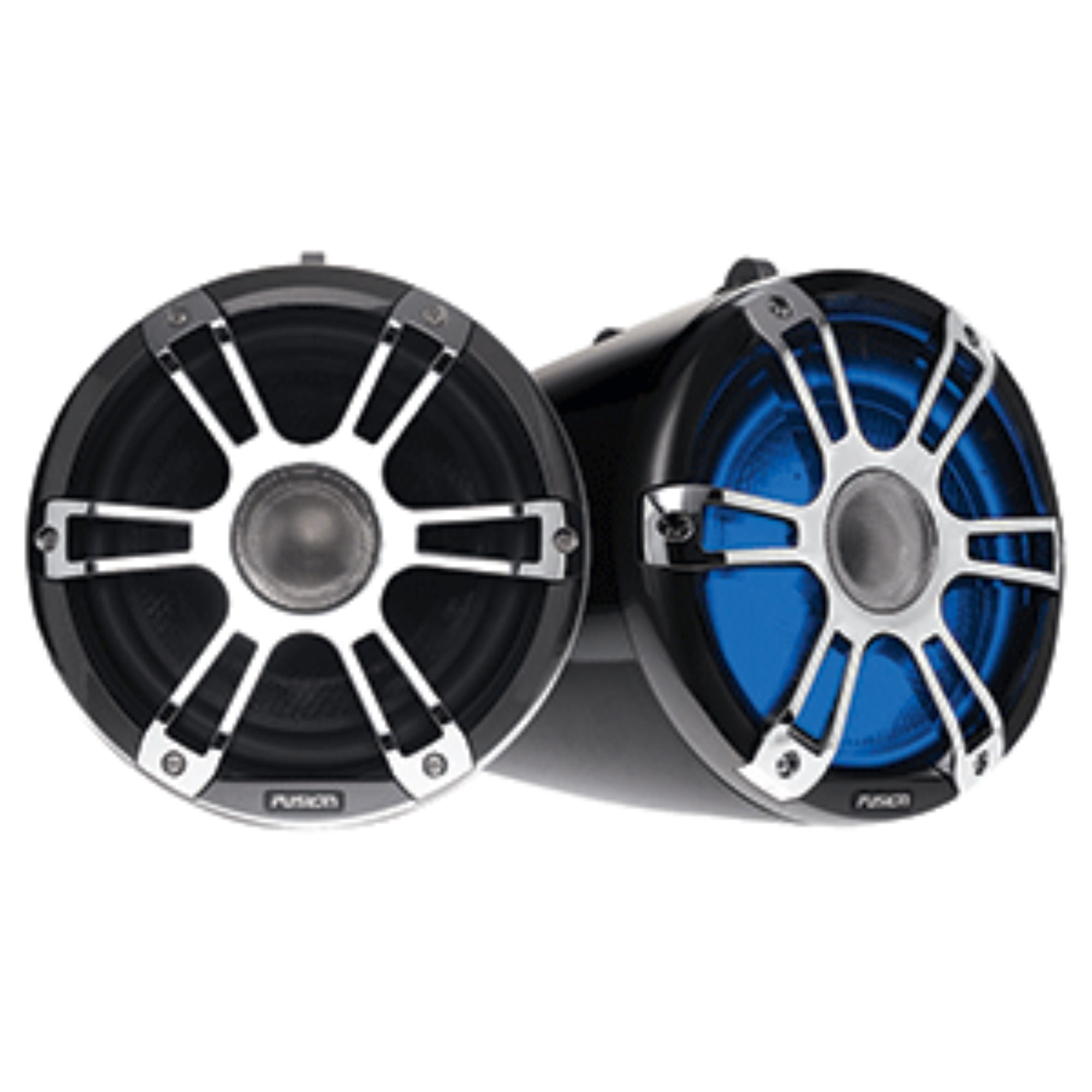 Fusion Entertainment SG-FT88SPC 8.8" 330 Watt Coaxial Wake Tower Sports Chrome Marine Speakers ...
