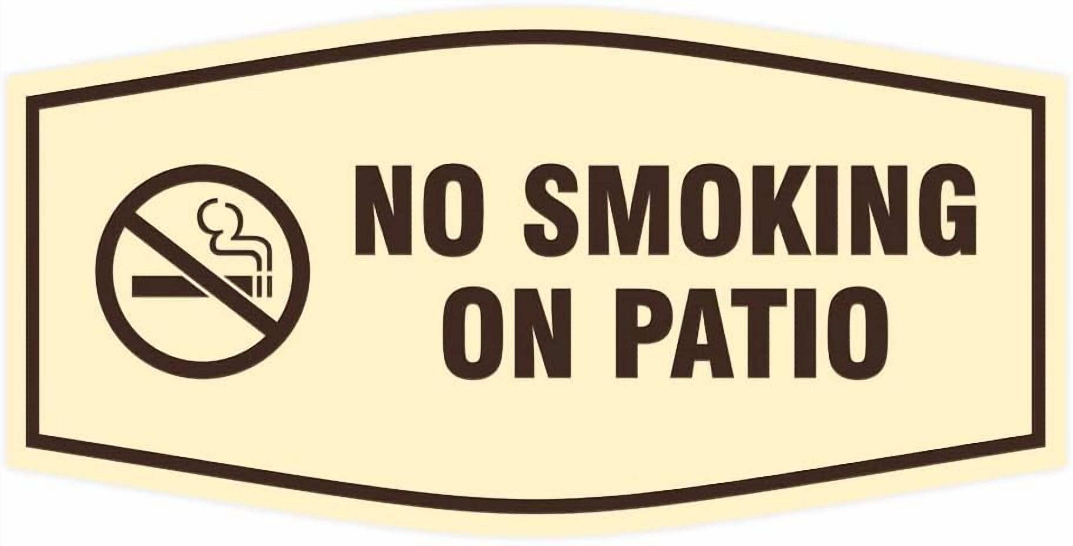 Fusion Fancy No Smoking on Patio Sign - Easy to Install - Hospitality ...