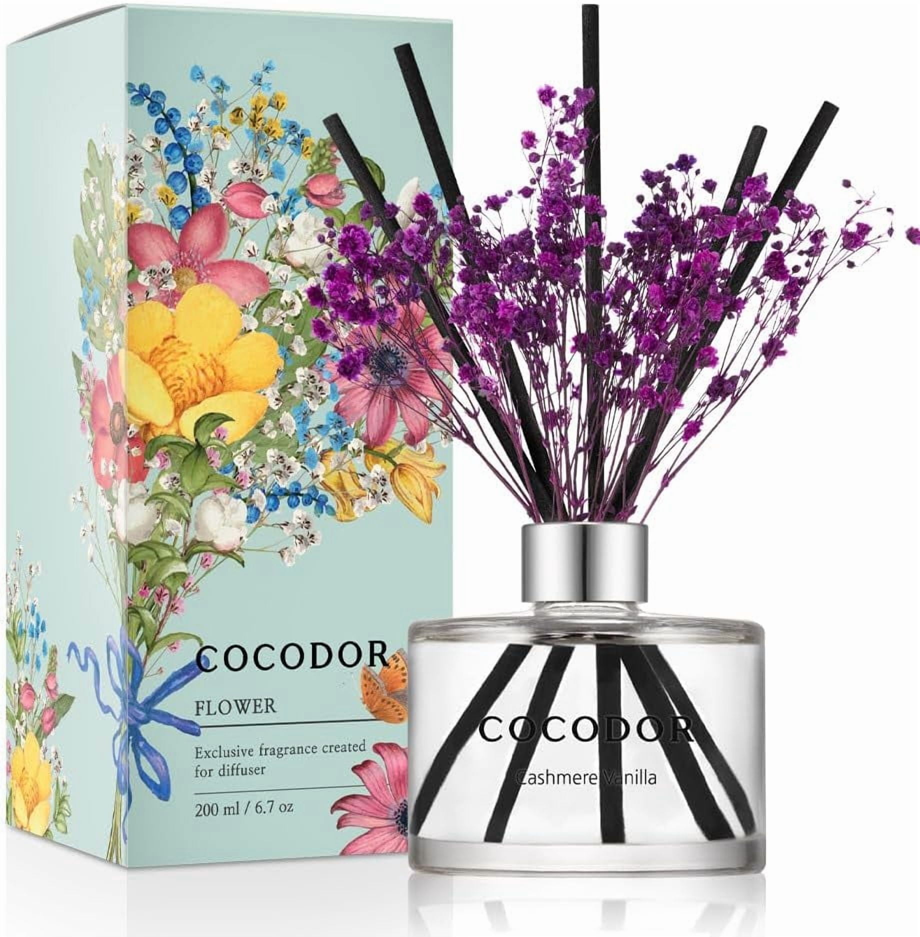 Fusion Flower Reed Diffuser Set / 6.7oz / Cashmere Vanilla/Scent ...