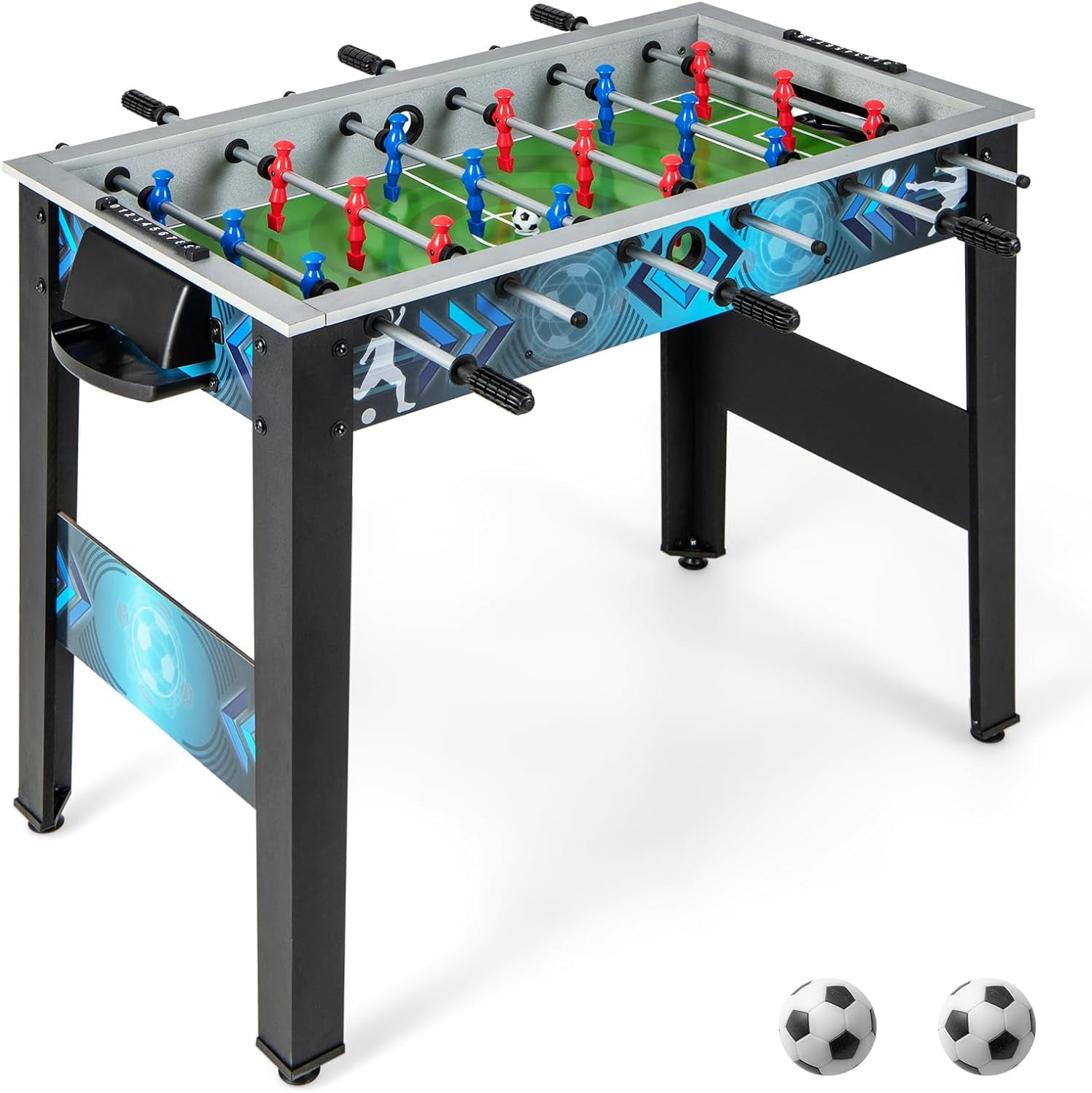 Fusion Foosball Table, Freestanding Soccer Table Game with 2 Footballs ...