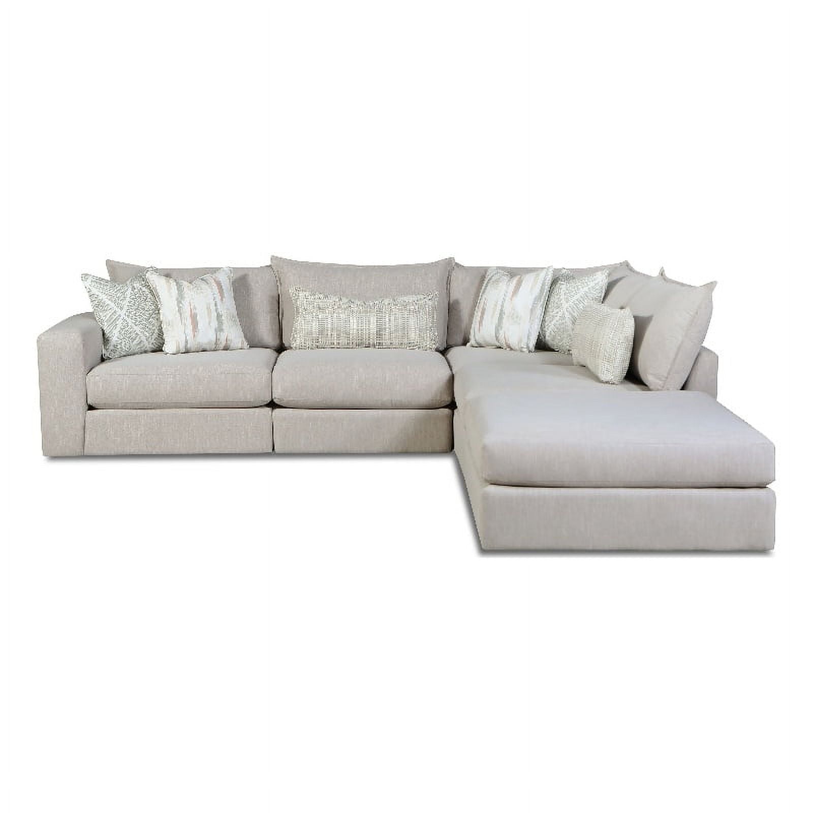 Fusion Furniture Charlotte Cremini Transitional Fabric Sectional in ...