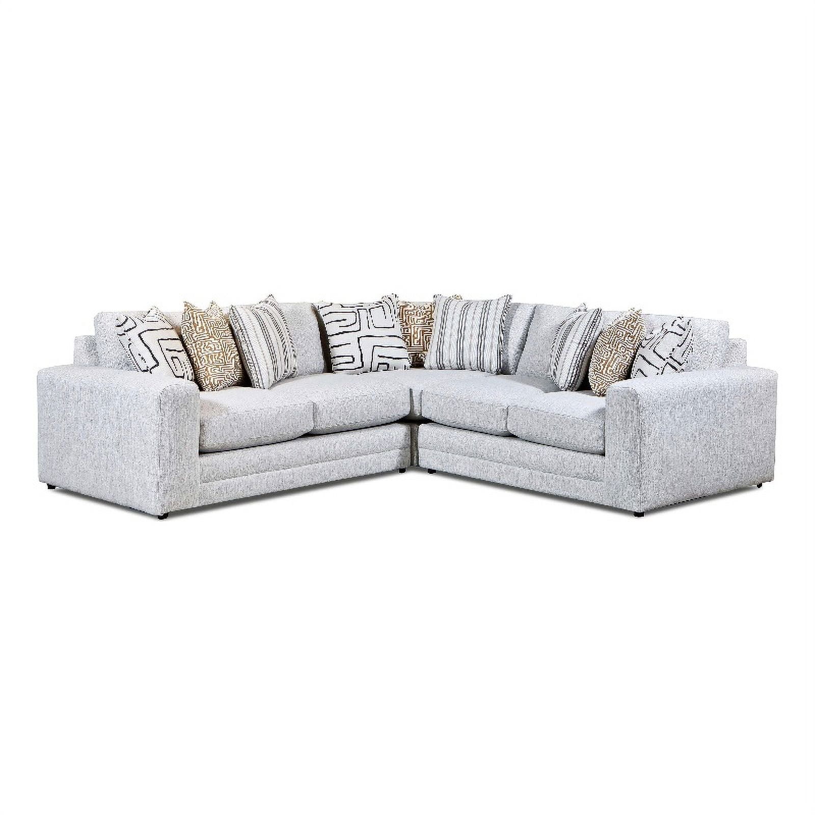 Fusion Furniture Durango Pewter Fabric Sectional with Track Arms in Off ...