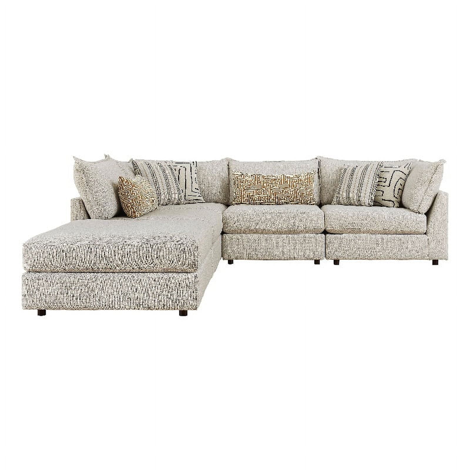 Fusion Furniture Durango Pewter Modular Fabric Sectional in Off White ...
