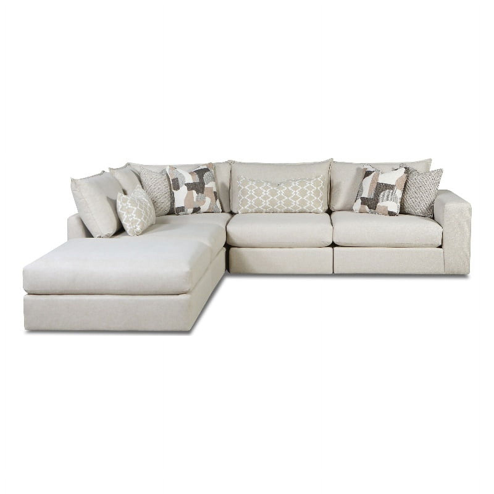 Fusion Furniture Gold Rush Antique Fabric Sectional with Wood Frames in ...