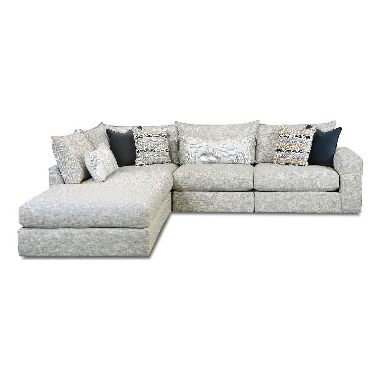 Fusion Furniture Harmer Platinum Fabric Sectional with Track Arms in ...