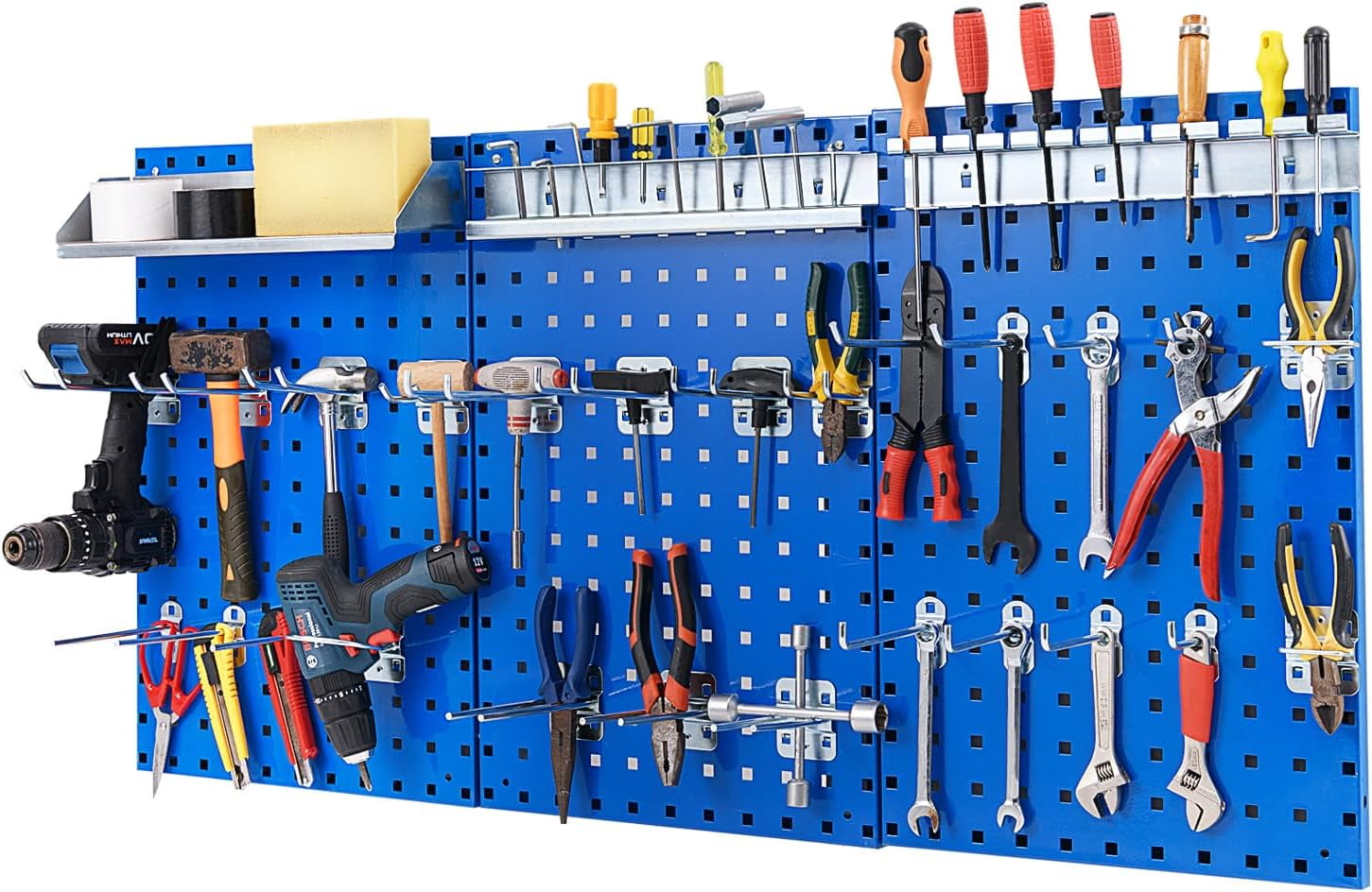 Fusion Garage Pegboard, Metal Pegboard Tool Organizer Kit with 3 ...