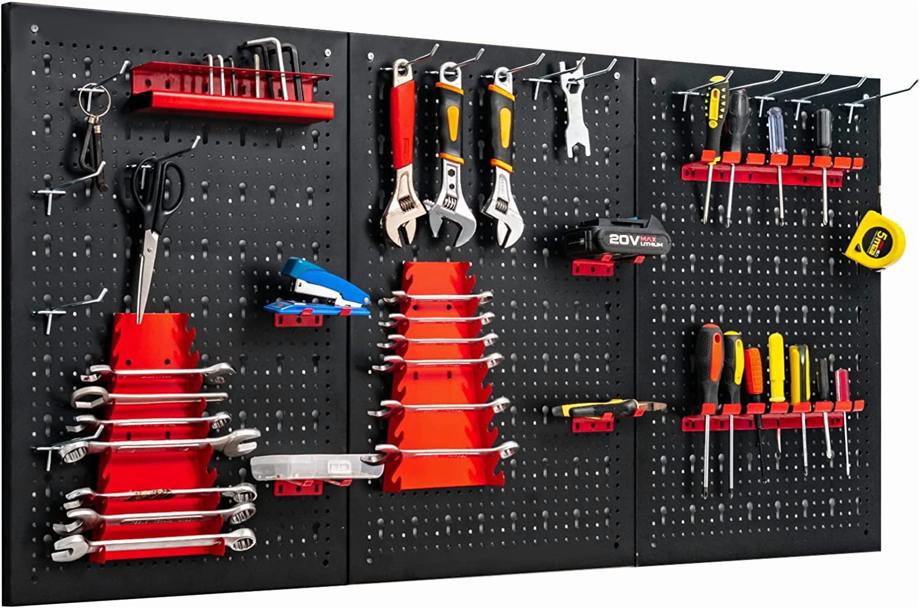 Fusion Garage Pegboard Tool Organizer, 4ft Metal Pegboard Wall ...