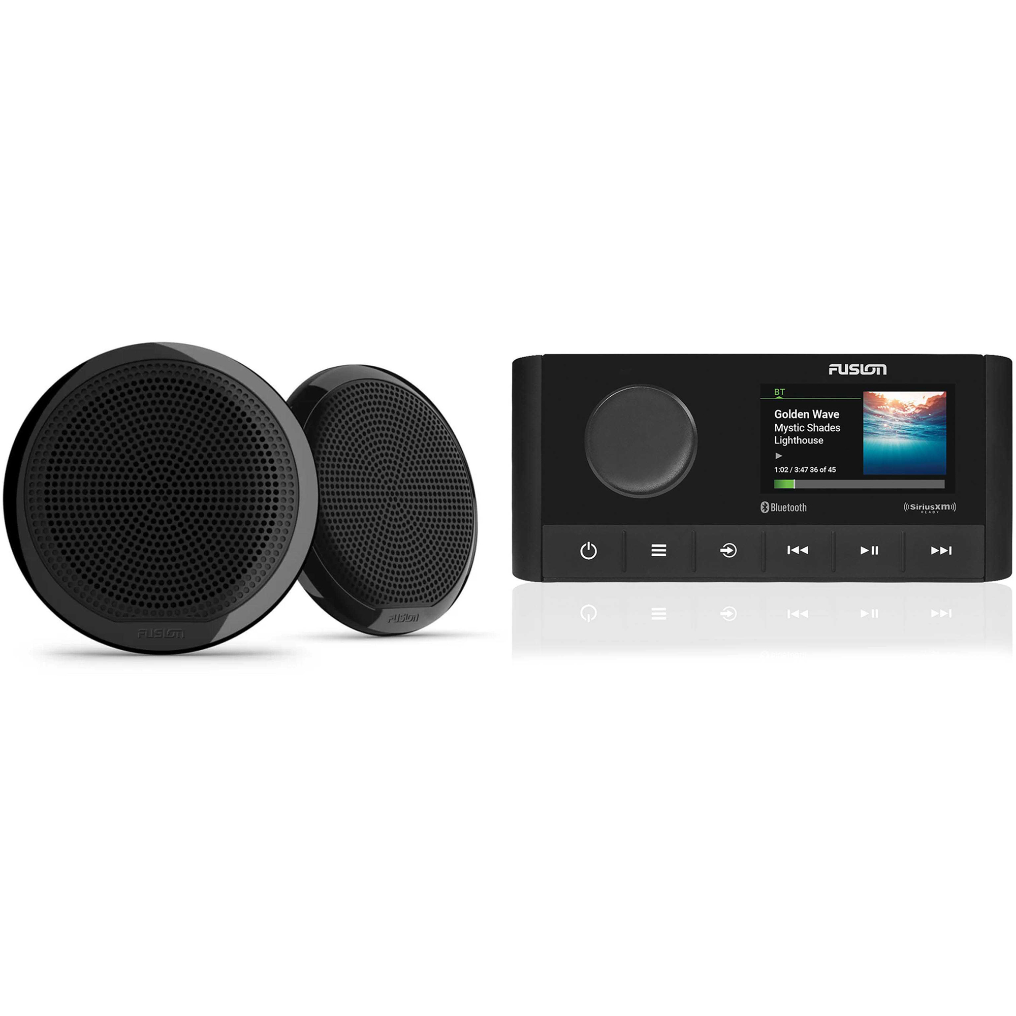 Fusion MS-RA210 Bluetooth Marine Stereo with Fusion 1 Pair EL-F653B EL ...