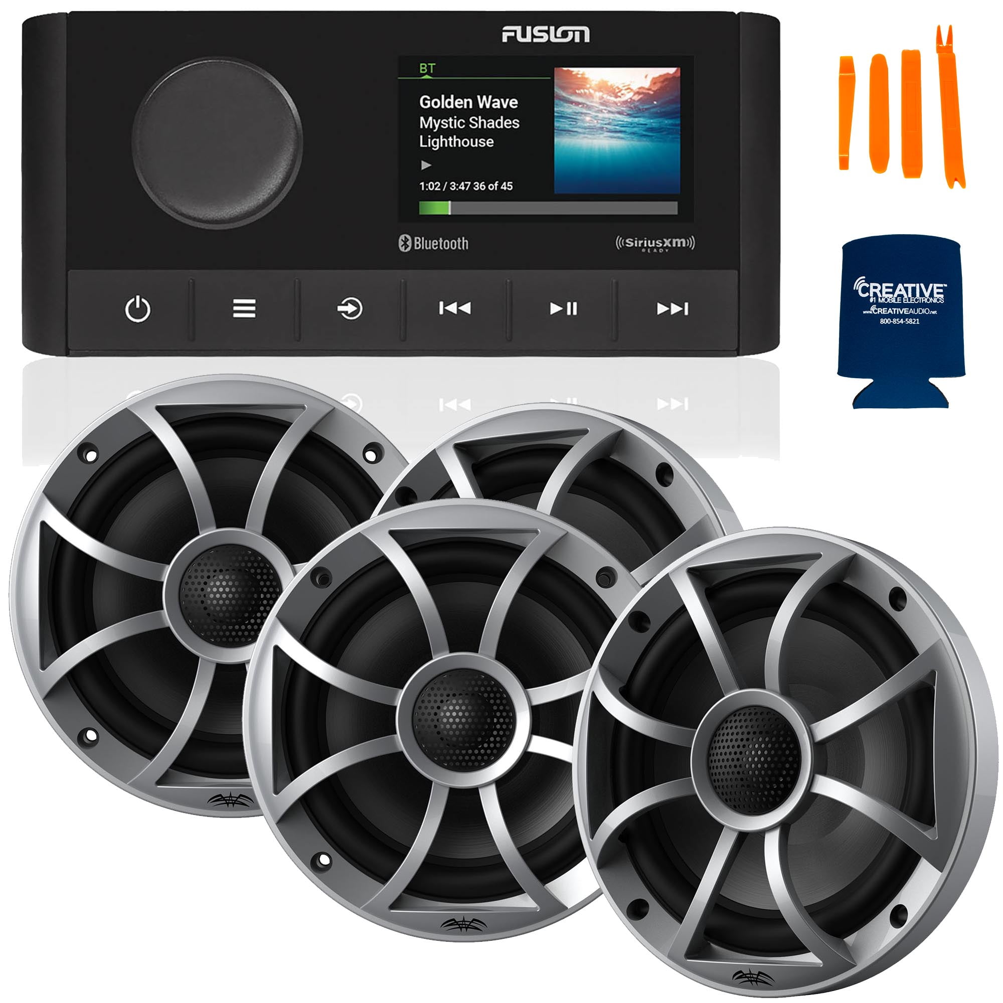 Fusion MS-RA210 Marine AM/FM/BT/NEMA2000/Sirius XM Ready Stereo with 2 ...