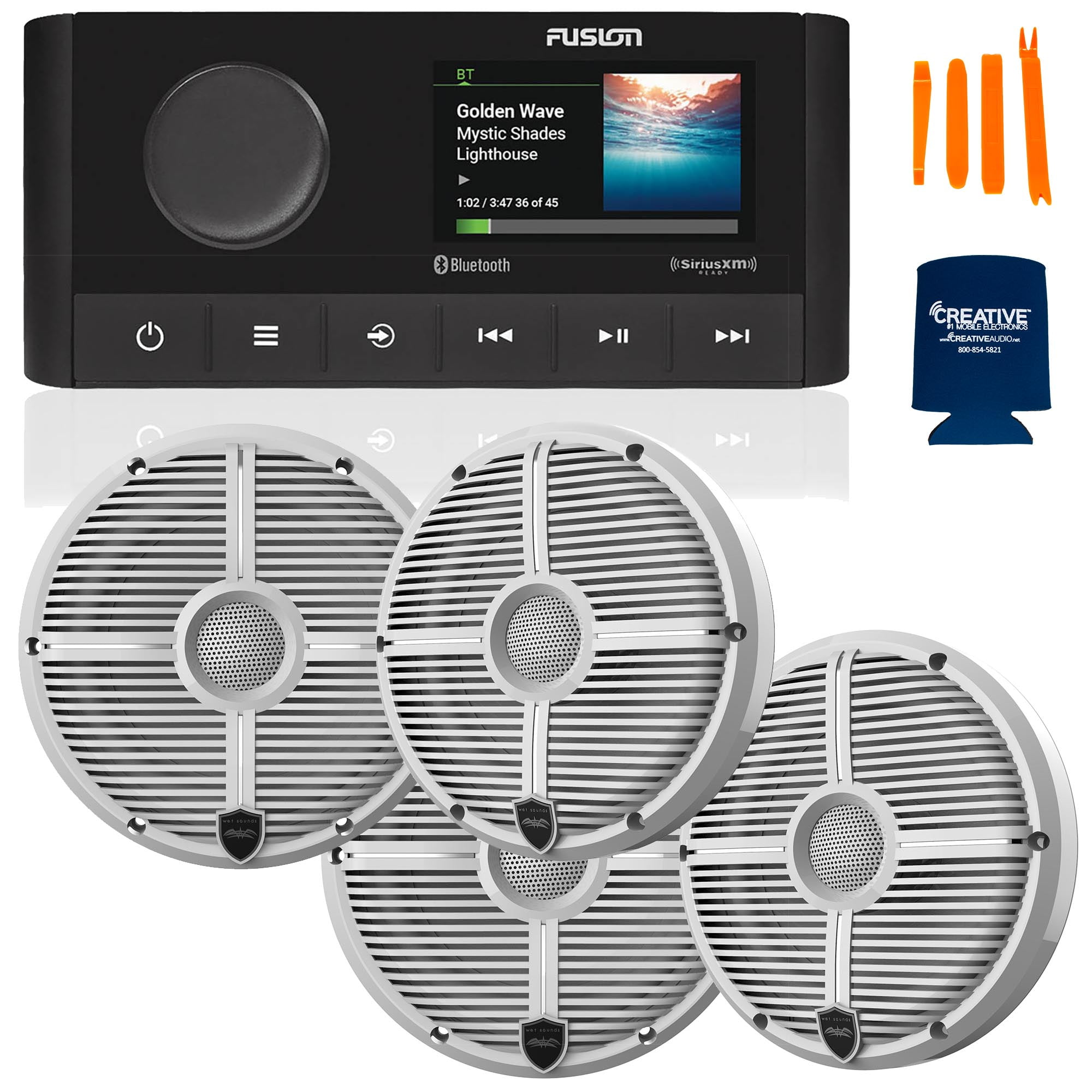 Fusion MS-RA210 Marine AM/FM/BT/NEMA2000/Sirius XM Ready Stereo with 2 ...