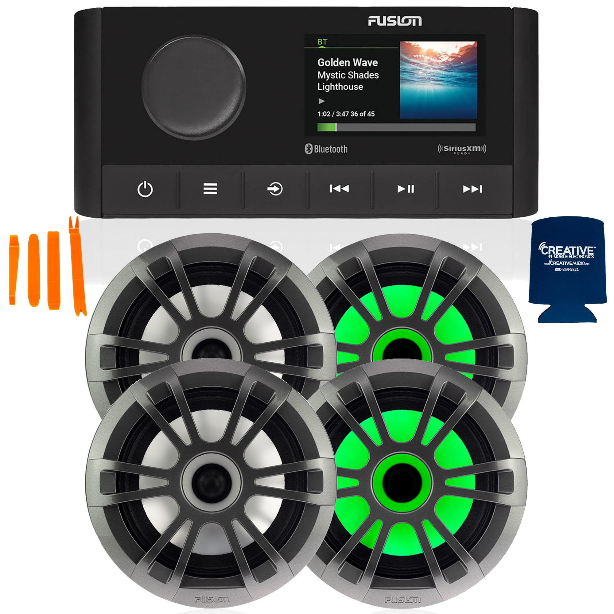 Fusion MS-RA210 Marine AM/FM/BT/NEMA2000/SiriusXM Ready Stereo with 2 ...