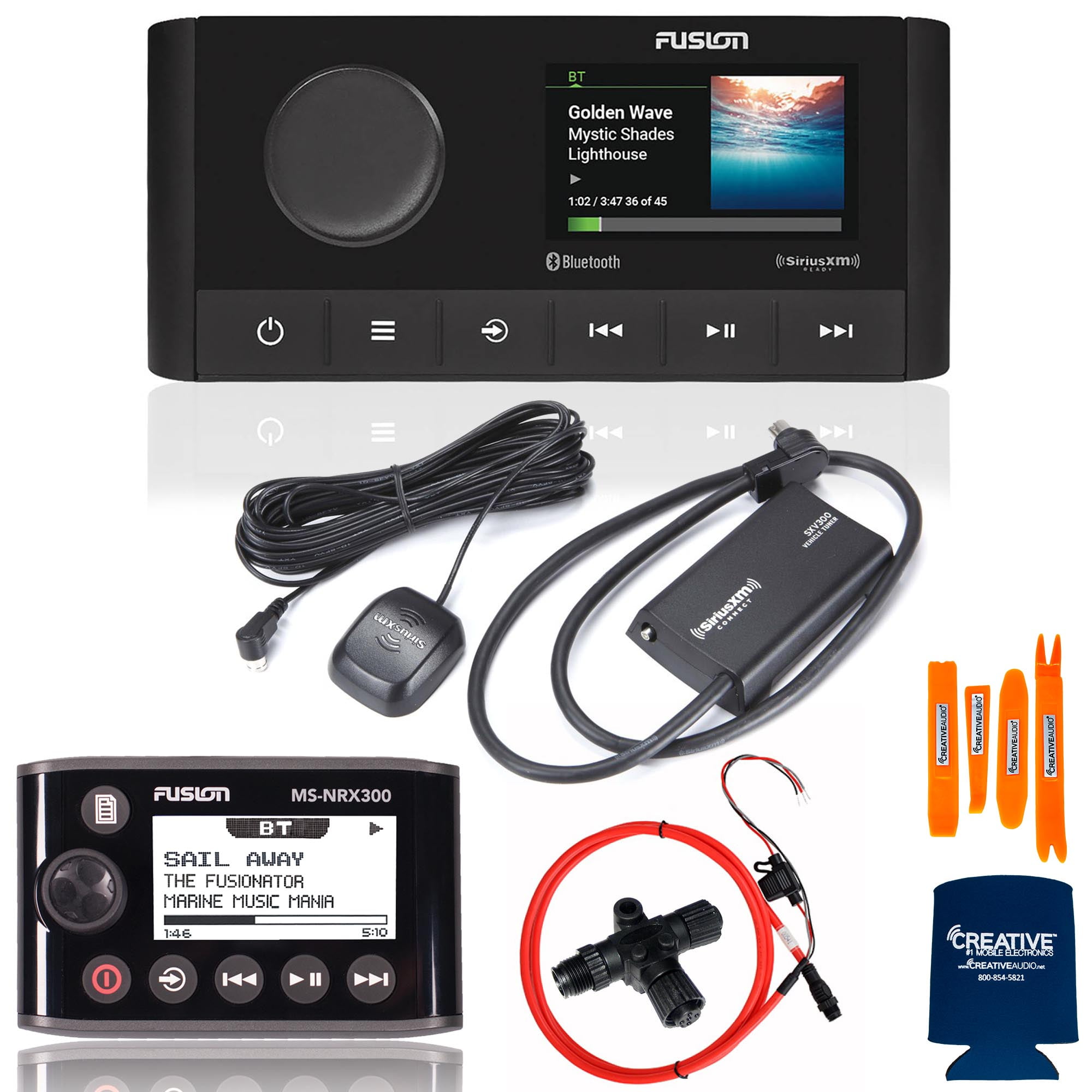 Fusion MS-RA210 Marine Entertainment System with MS-NRX300 Wired Remote ...