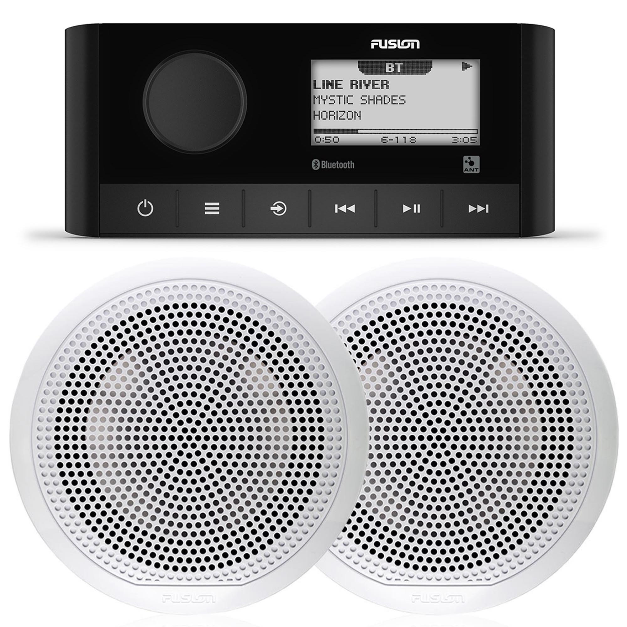 Fusion MS-RA60 Marine Receiver with Fusion 1 Pair EL-F651W 6.5" Marine ...