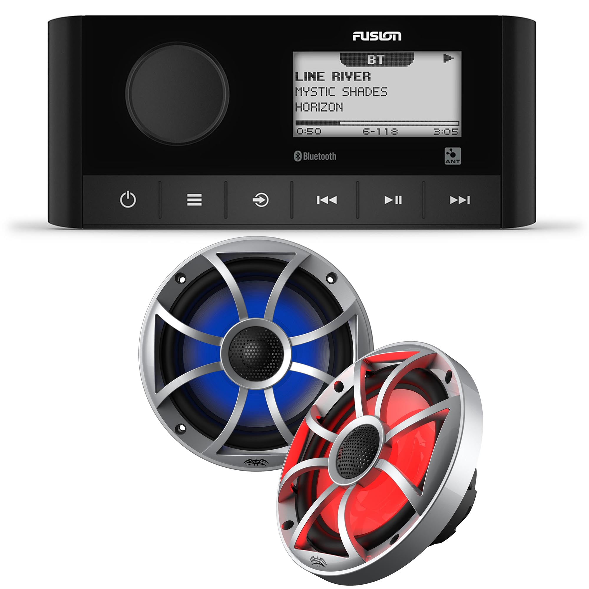 Fusion MS-RA60 Marine Stereo With 1 Pair of Wet Sounds OE-65ic-S-RGB 6. ...