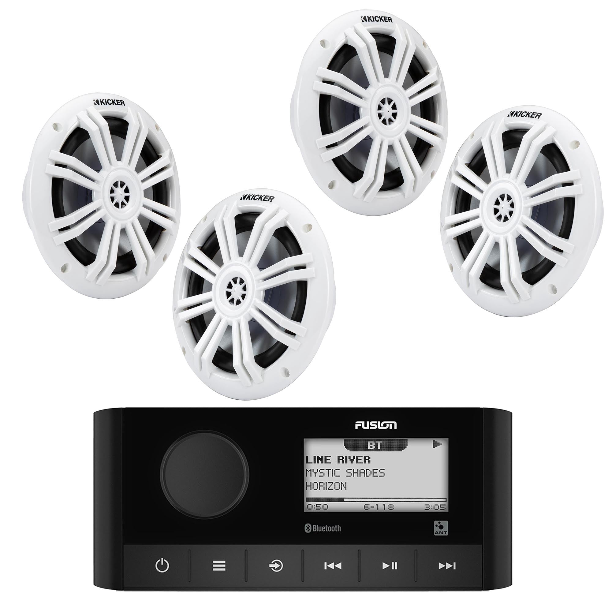 Fusion MS-RA60 Marine Stereo With Wireless Connectivity with 2 Pairs ...