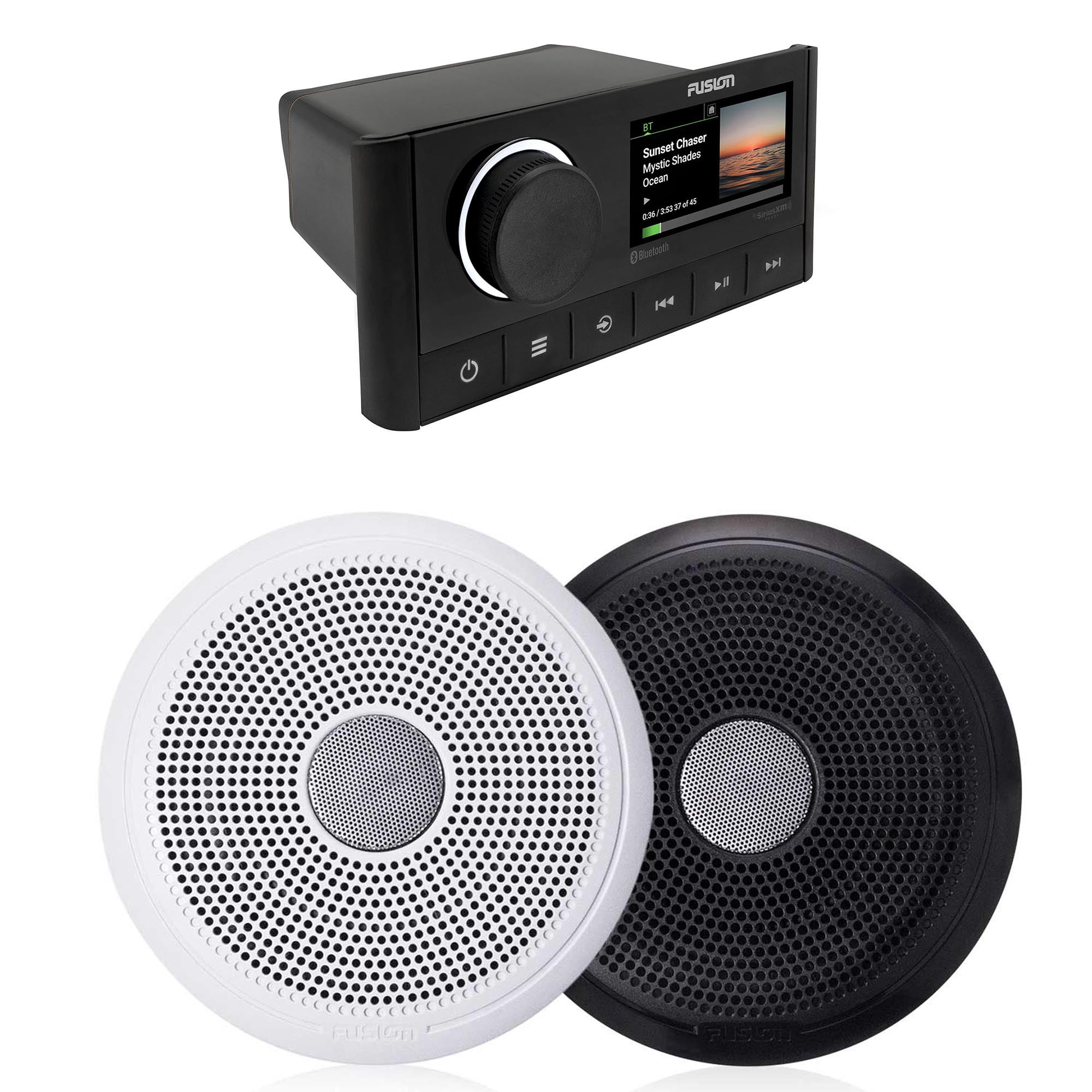 Fusion MS-RA670 Marine Receiver with 1 Pair Fusion XS-F77CWB 7.7 ...