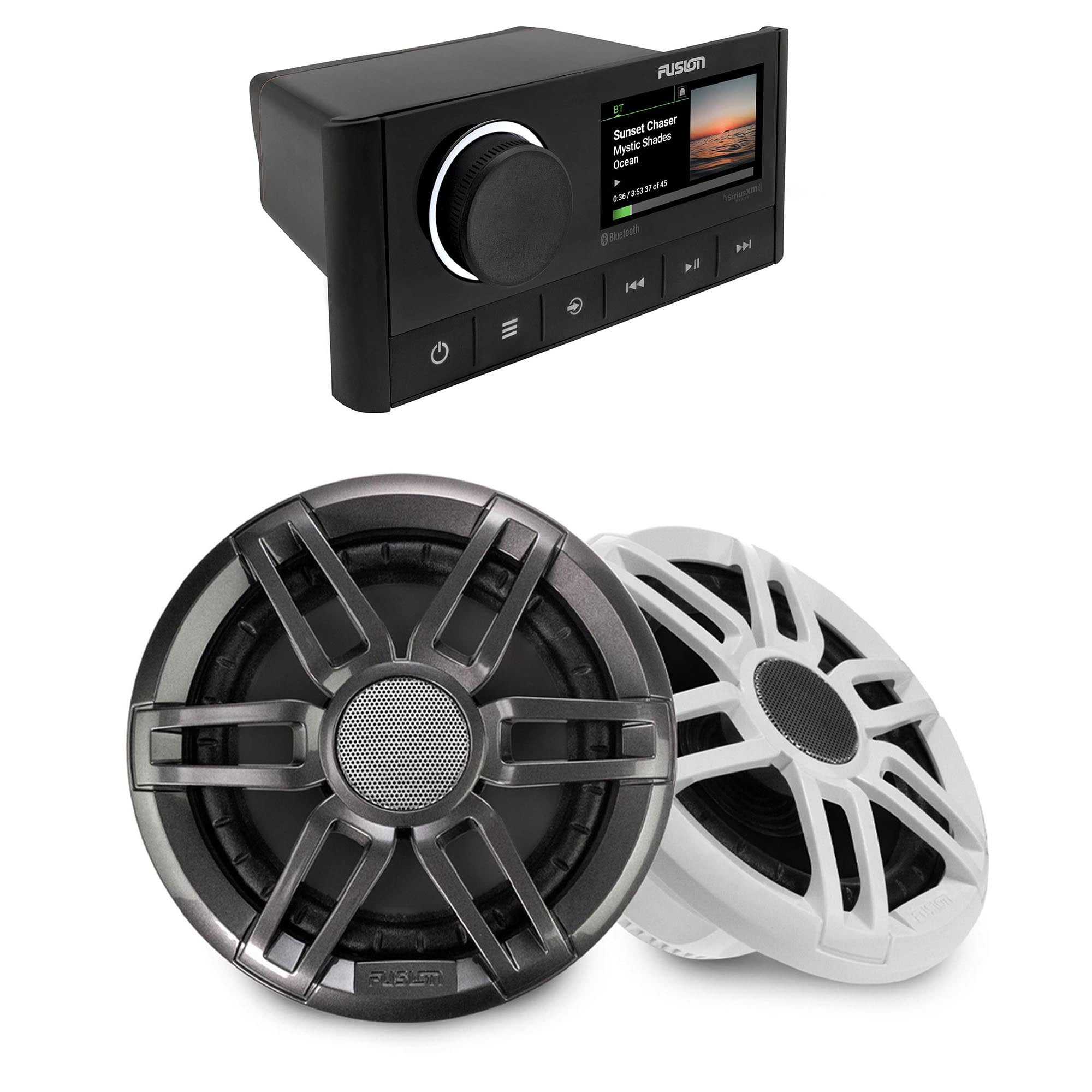 Fusion MS-RA670 Marine Receiver with 1 Pair Fusion XS-F77SPGW 7.7 ...