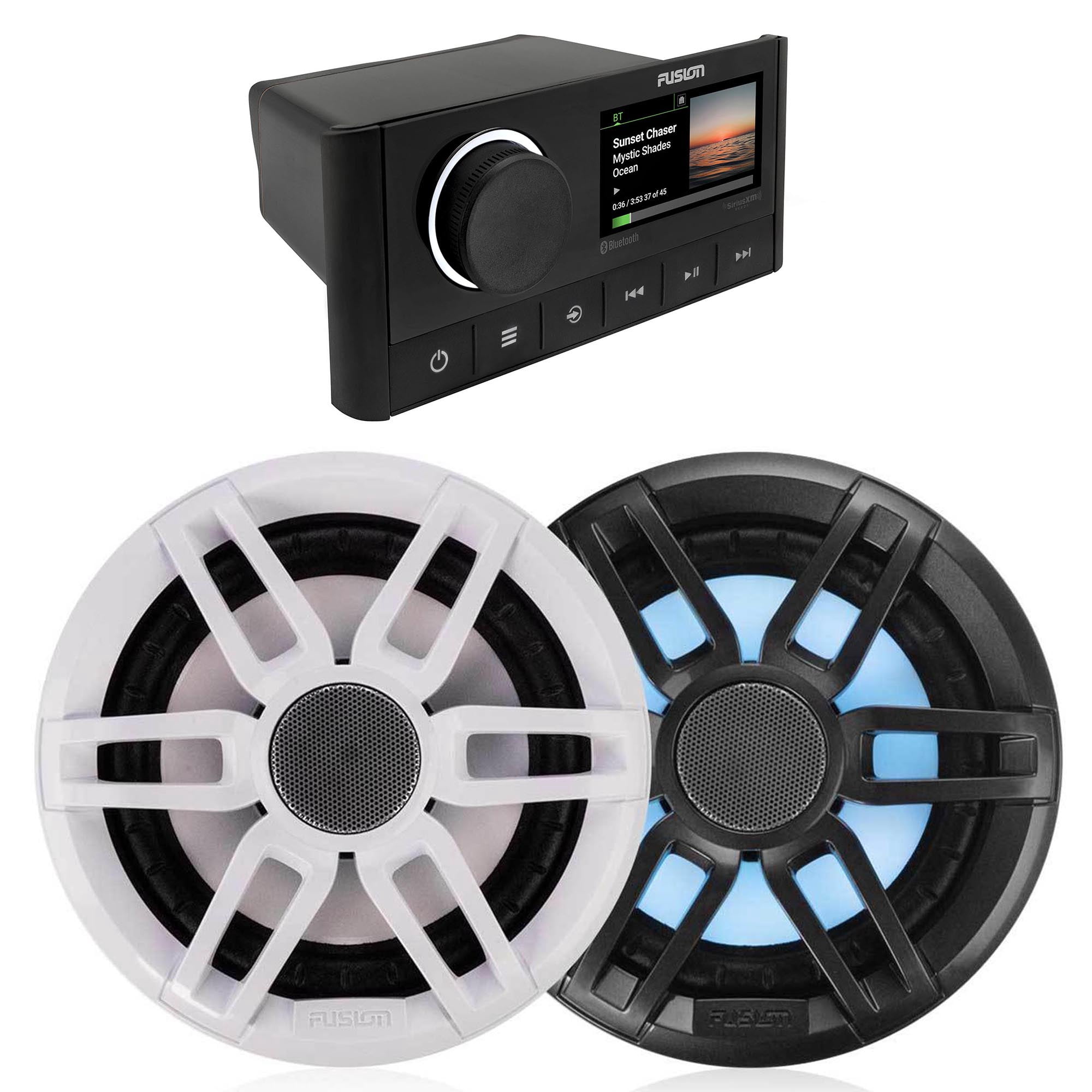 Fusion MS-RA670 Marine Receiver with 1 Pair Fusion XS-FL65SPGW 6.5 ...