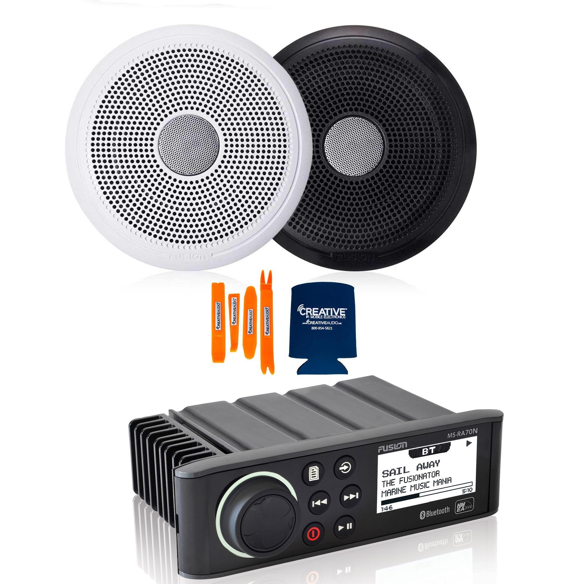 Fusion MS-RA70N Marine AM/FM/BT/NEMA2000 Stereo with 1 Pair Fusion XS ...
