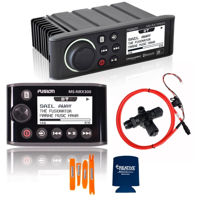 Fusion MS-RA70NSX Marine Entertainment System with MS-NRX300 Wired ...