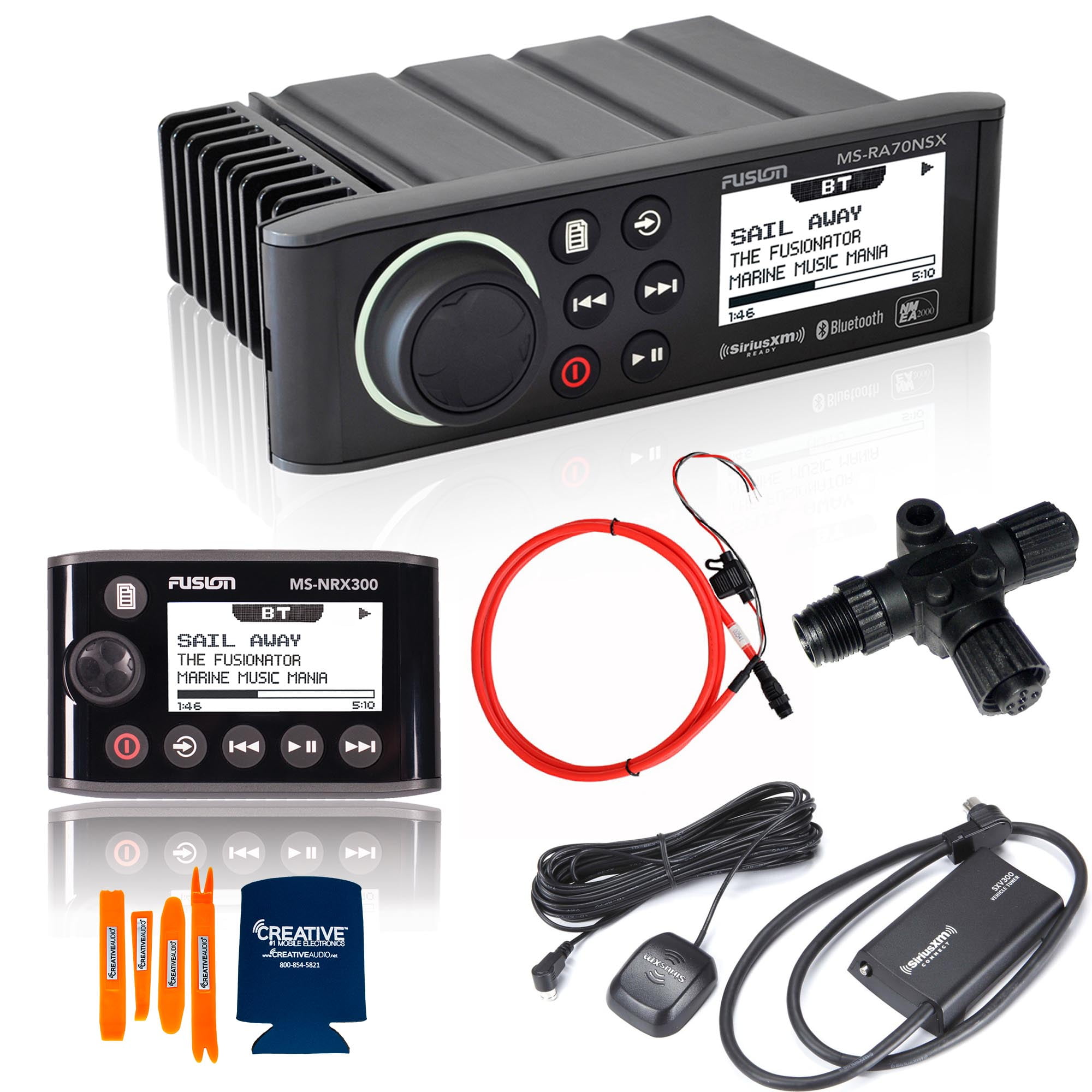 Fusion MS-RA70NSX, with SXV300V1 Sirius XM Tuner, and MS-NRX300 Wired ...