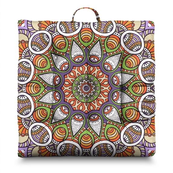 Fusion Mandala Pillow – Large 22 Inch Square Cushion, Boho Tribal Mix ...