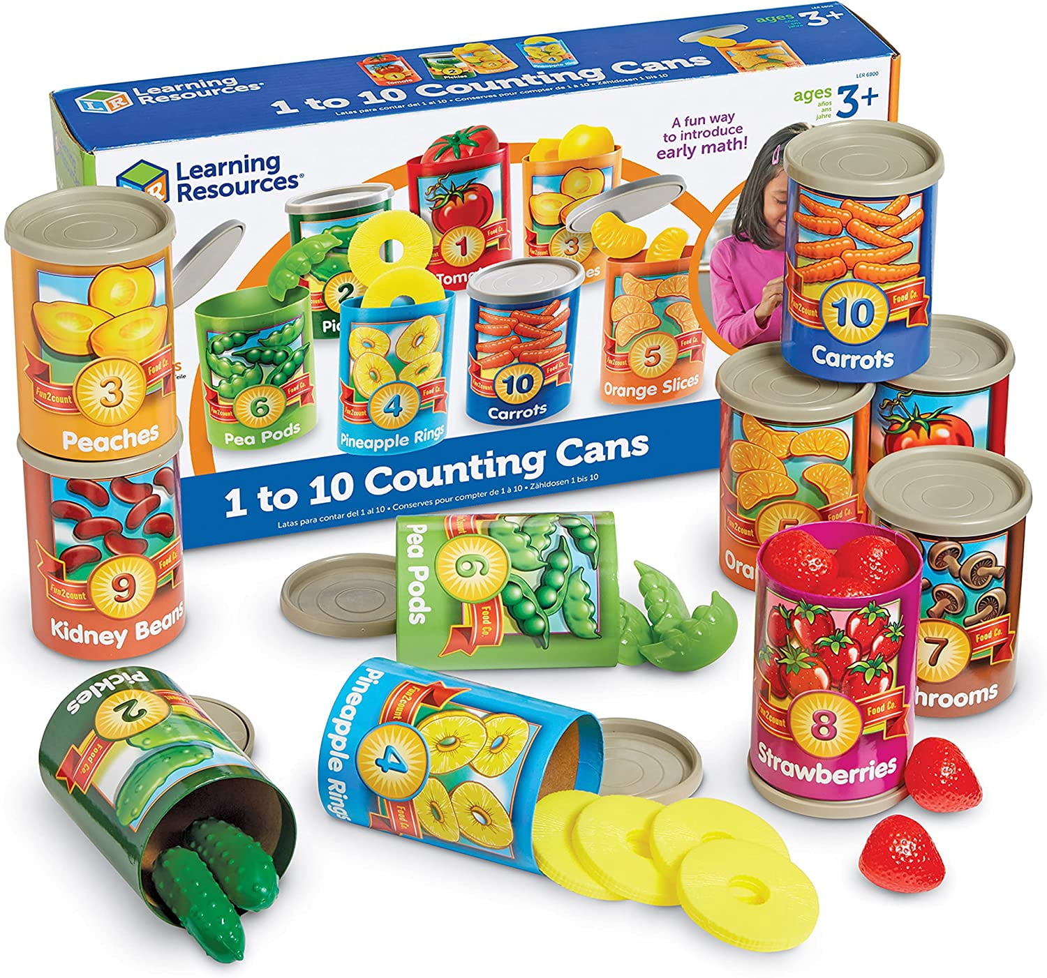 Fusion One To Ten Counting Cans - 65 Pieces, Ages 3+ Toddler Learning ...