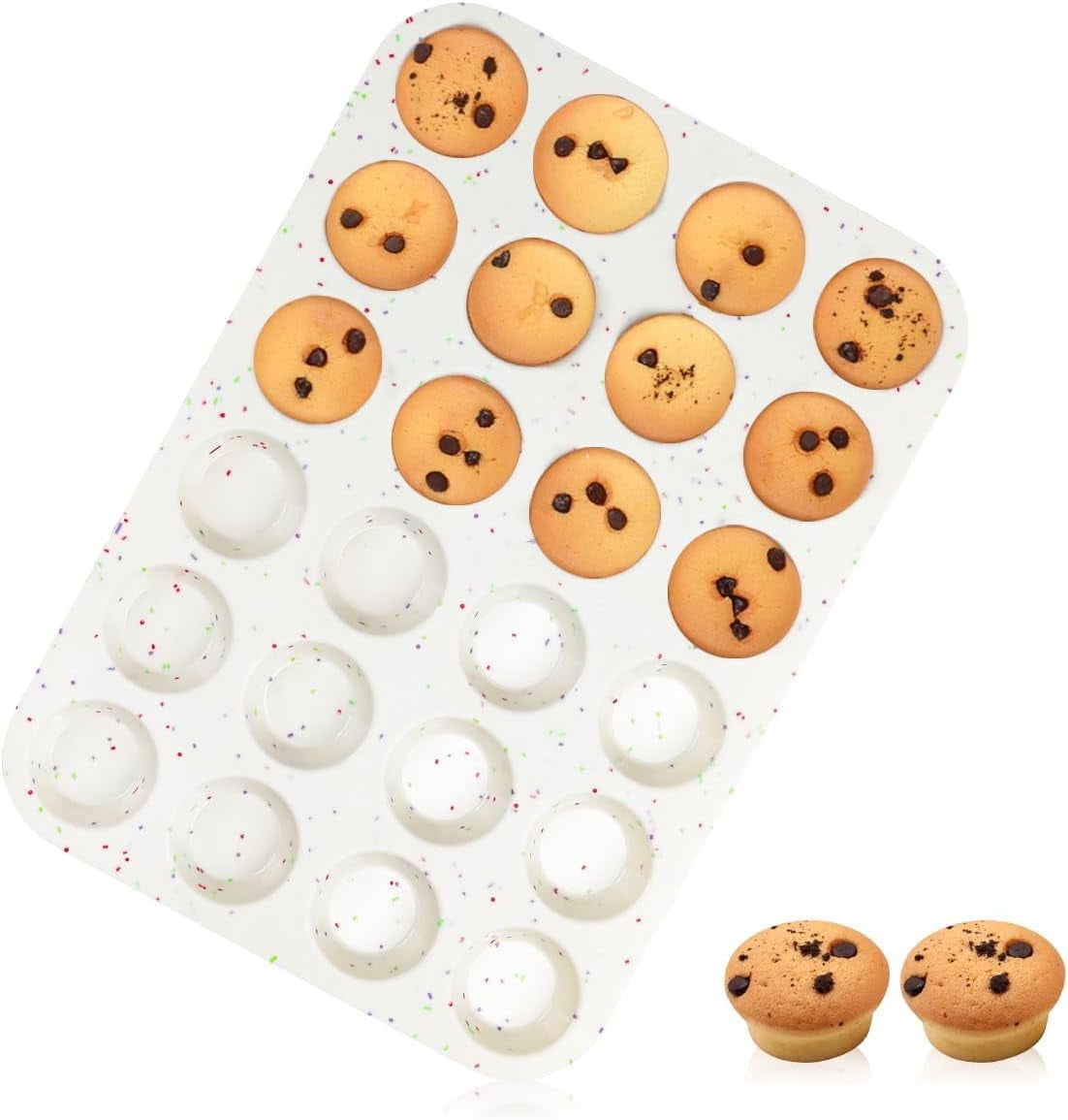 Fusion Pan, 24 Cups Nonstick Mini Cupcake Pan for Baking Muffin ...